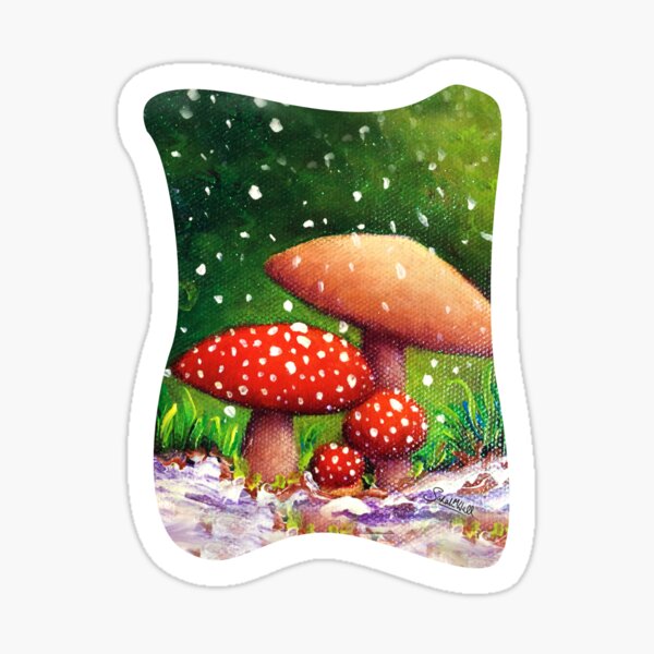 "Toadstools in the Snow - Christmas Fairy Toadstool" Sticker by ...