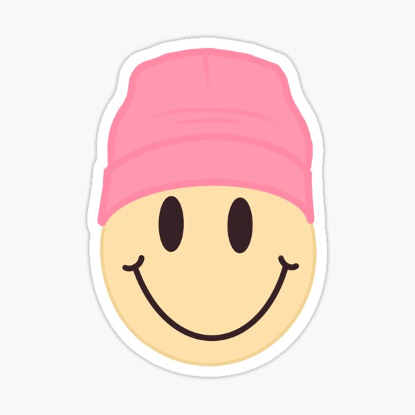 "Smiley face with beanie " Sticker for Sale by printsbyneena | Redbubble