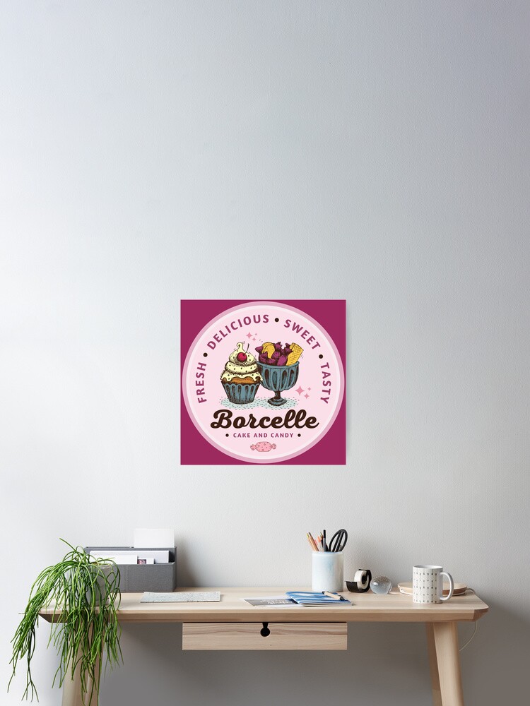 Póster for Sale con la obra «Logotipo de Borcelle Cake and Candy Bakery ...