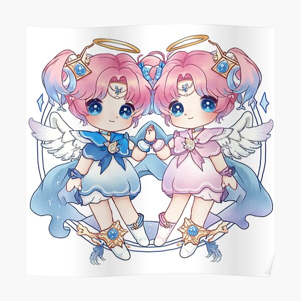 "Gemini Twins Chibi Zodiac Anime Girls" Poster for Sale by ...