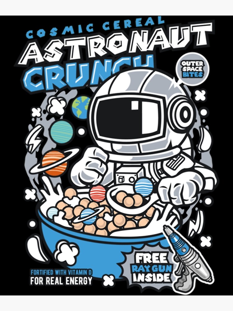 "Astronaut Crunch Cosmic Space Cereal Design Breakfast Fan Active ...