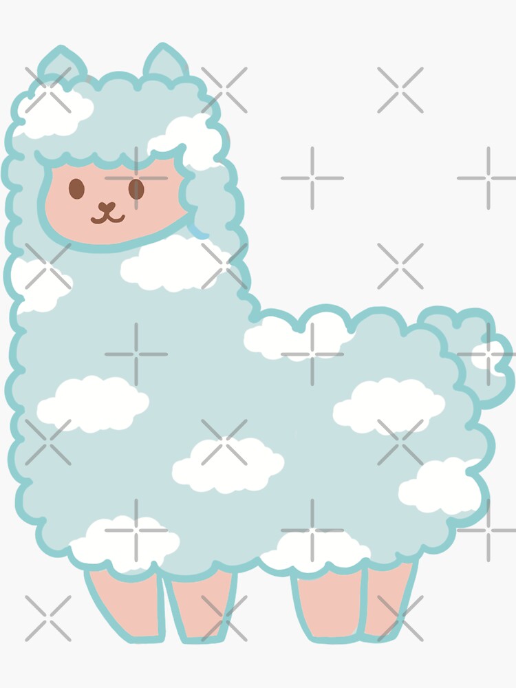 "Cute Blue Cloud llama " Sticker for Sale by PeonyandlillyId | Redbubble