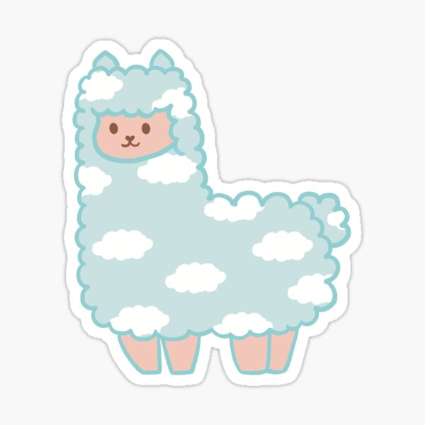 "Cute Blue Cloud llama " Sticker for Sale by PeonyandlillyId | Redbubble