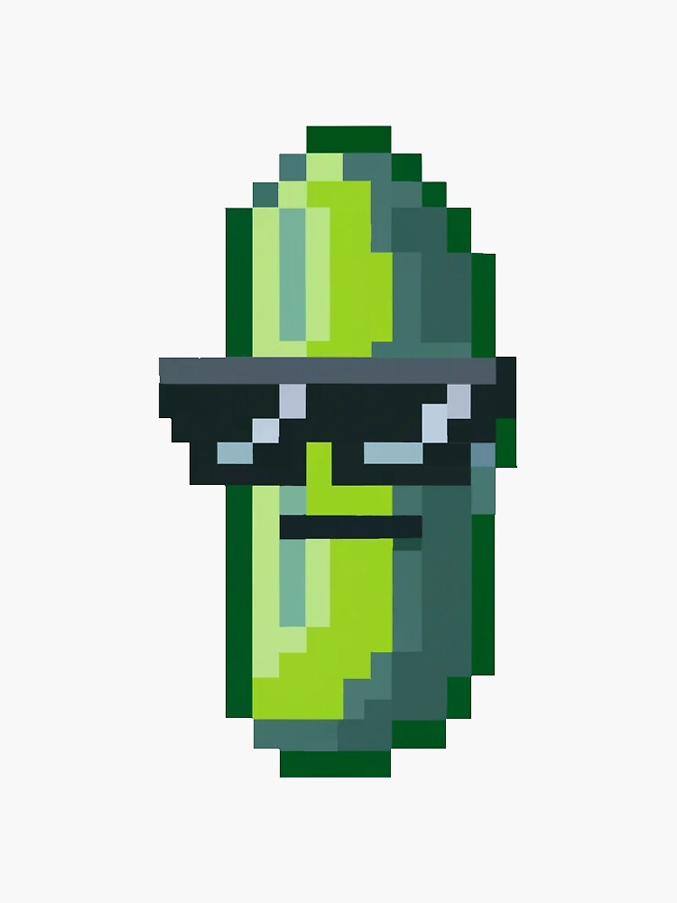 "Cool as a Cucumber Fun Pixel Art" Sticker for Sale by shahroozj ...