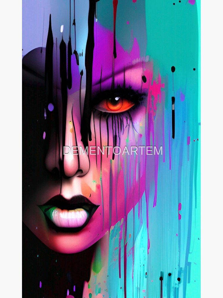 "RAINING PAINT SPLATTER GIRL" Sticker for Sale by DEMENTOARTEM | Redbubble