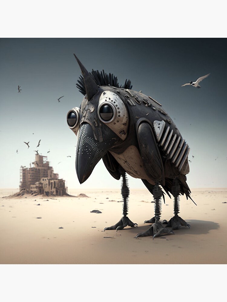 "Futuristic style crow" Sticker for Sale by AronLarsson | Redbubble