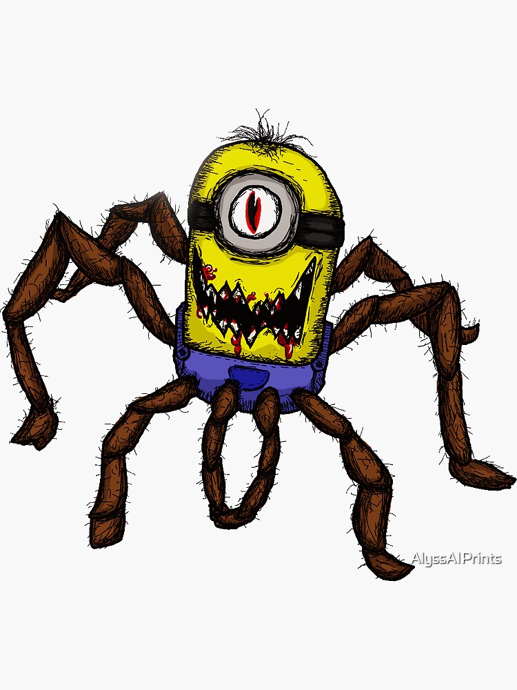 "cursed minion spider" Sticker for Sale by AlyssAIPrints | Redbubble