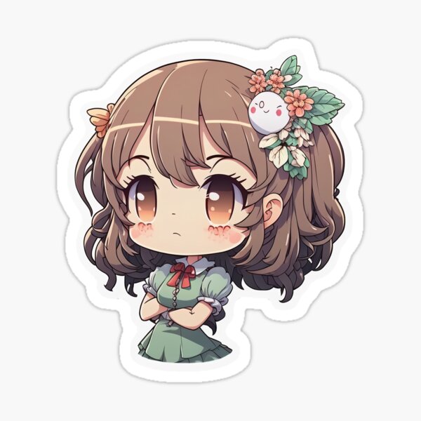 "Pretty Cute Anime Girl Sticker " Sticker for Sale by IngeniousPrint ...