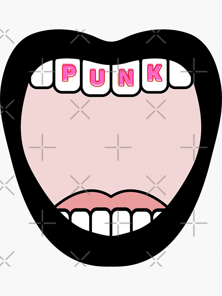 "Punk Rock Mouth" Sticker for Sale by OldTreePrintSho | Redbubble