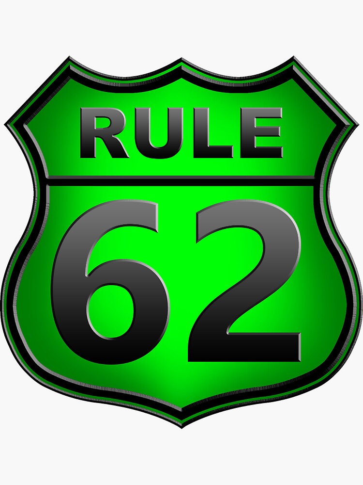 "AA Rule 62 Relax - Green" Sticker for Sale by decaldivinity | Redbubble