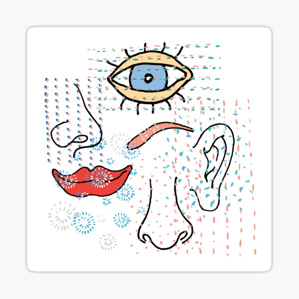 "Set with different parts of a human face" Sticker by svetichch | Redbubble
