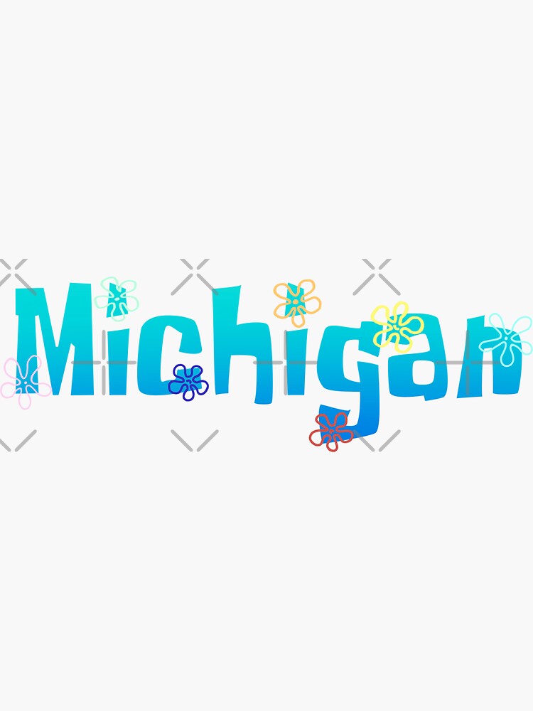 "SpongeBob Michigan" Sticker for Sale by mgilmartin100 | Redbubble