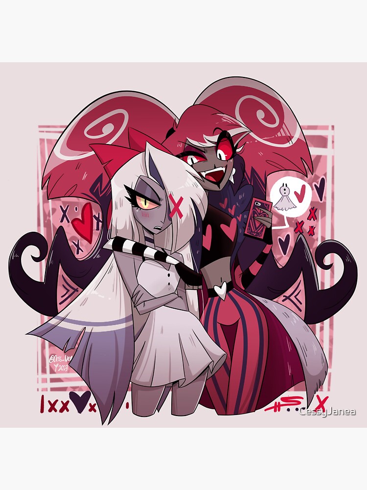 "Vaggette (Vaggie x Velvette )Hazbin Hotel Fanart" Sticker for Sale by ...