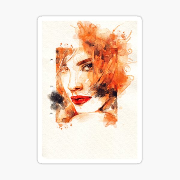 "Woman face" Sticker for Sale by sirin88 | Redbubble