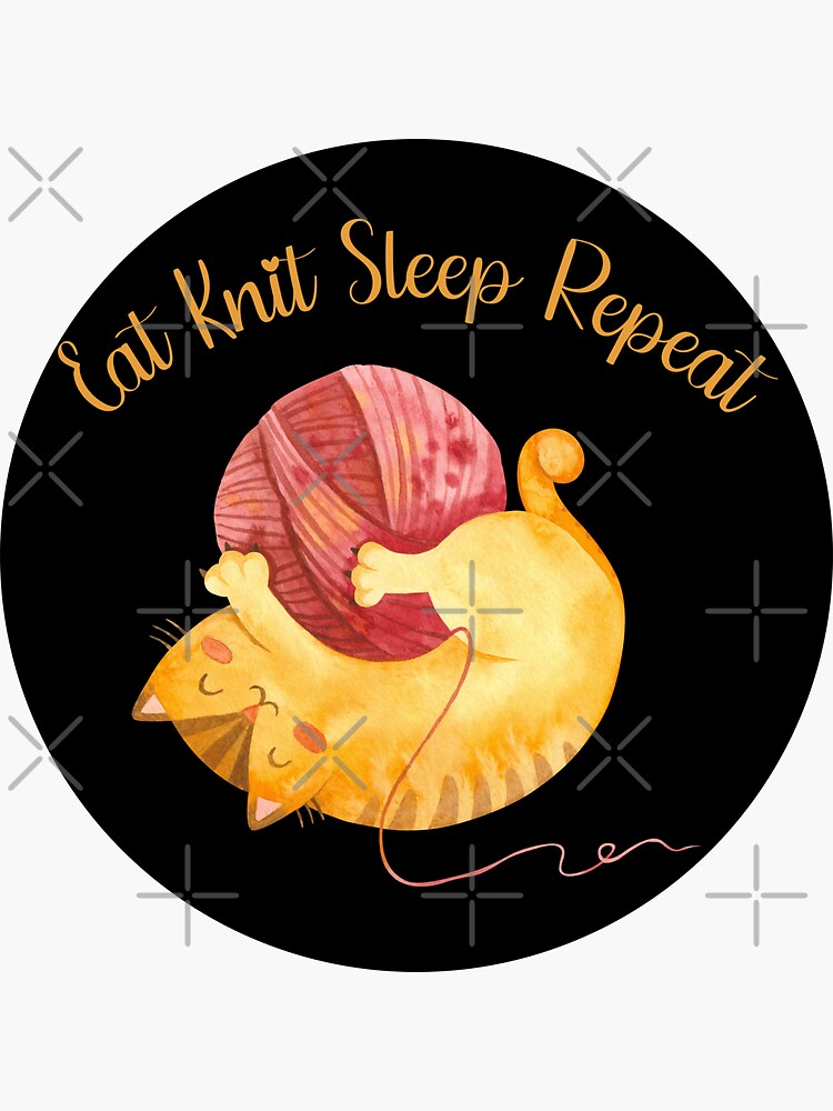"Cute Eat Knit Sleep Repeat " Sticker for Sale by GGTHEREDPRINCE ...