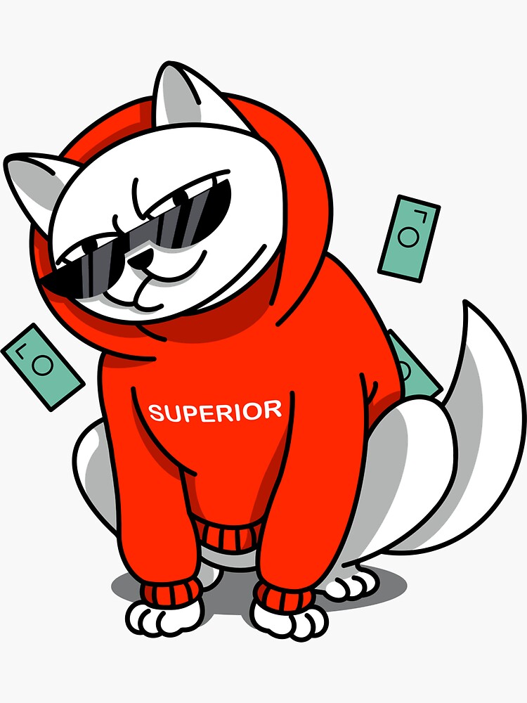 "MONO Cat | Superior like" Sticker for Sale by LiteTH | Redbubble