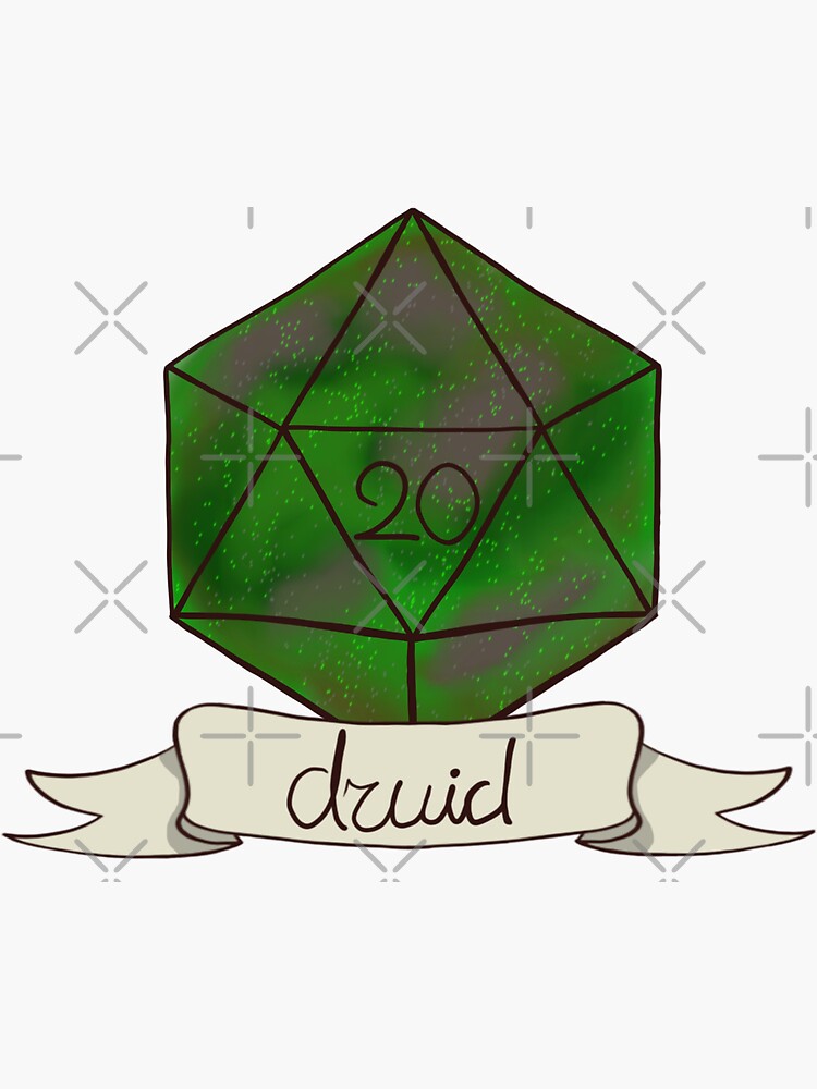 "D&D druid d20 design" Sticker for Sale by Lilytwinz | Redbubble