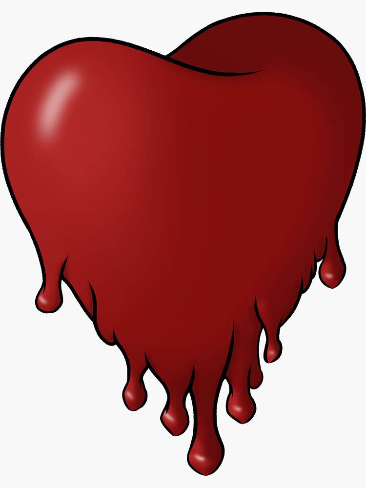 "Melting Dripping Heart Design" Sticker for Sale by CreativeDraws42 ...