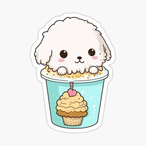 Puppuccino Sticker For Sale By Printiesart Redbubble