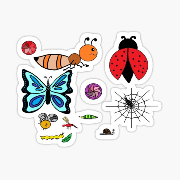 "insects and bugs" Sticker for Sale by SonjadP | Redbubble
