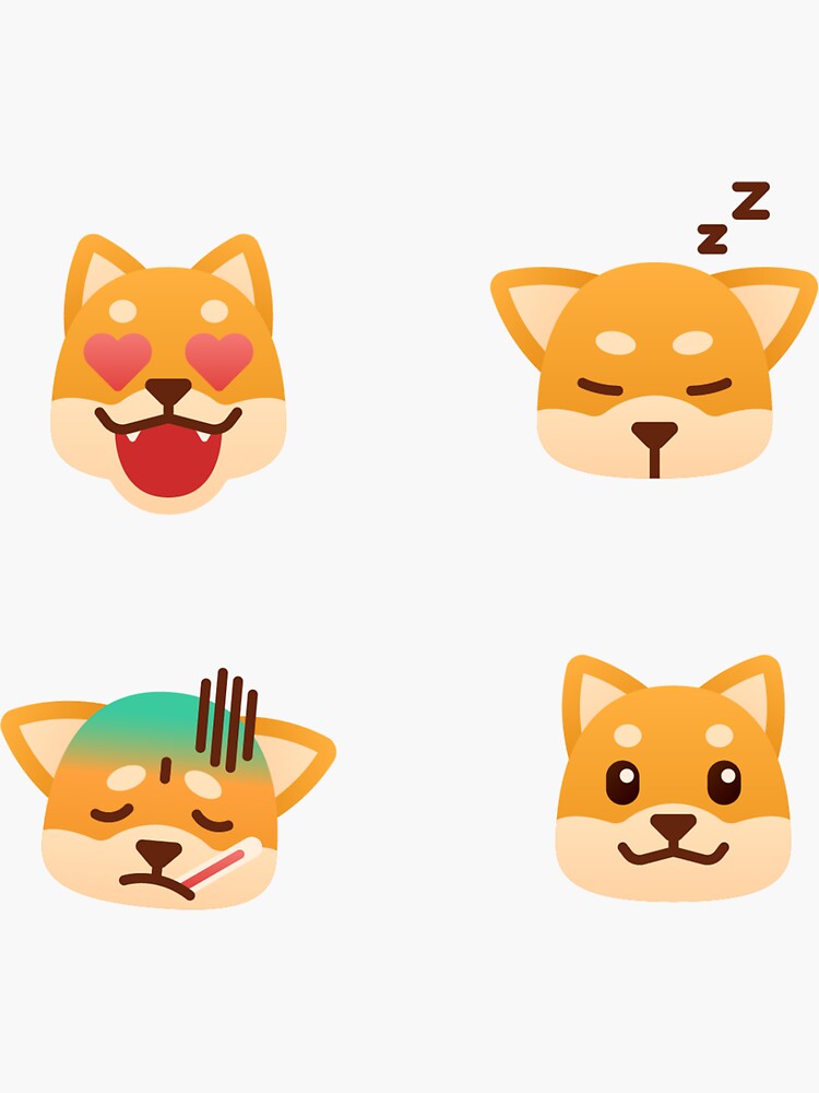 "Shiba Emoji Bundle Series-2" Sticker for Sale by AnimalsLoveU | Redbubble
