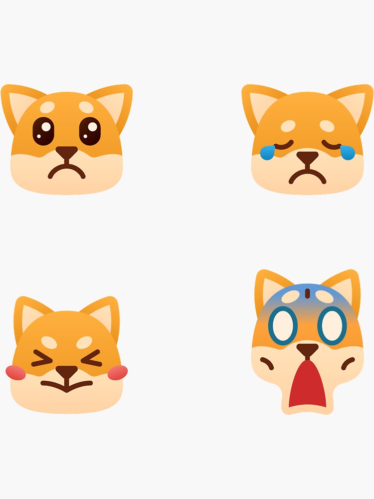 "Shiba Emoji Bundle Series-4" Sticker for Sale by AnimalsLoveU | Redbubble