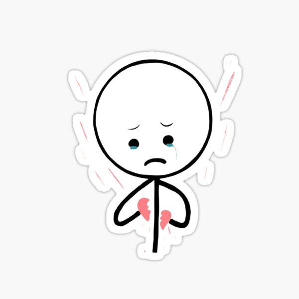 "heartbroken stickman" Sticker for Sale by bahiko | Redbubble