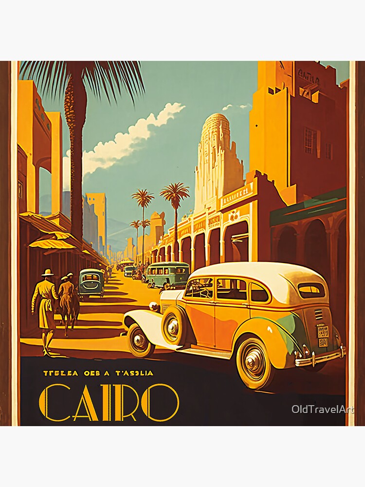 "Cairo Egypt Vintage Travel Art Poster" Sticker for Sale by ...