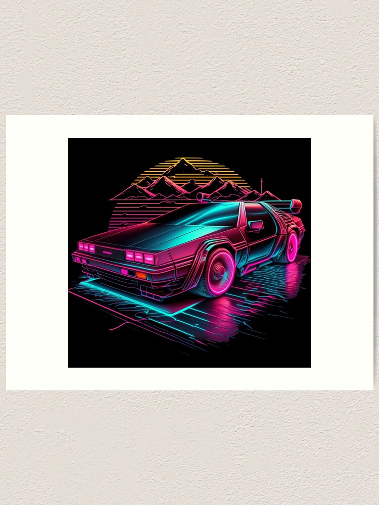 "Retrowave Delorean" Art Print for Sale by Le-Freak | Redbubble