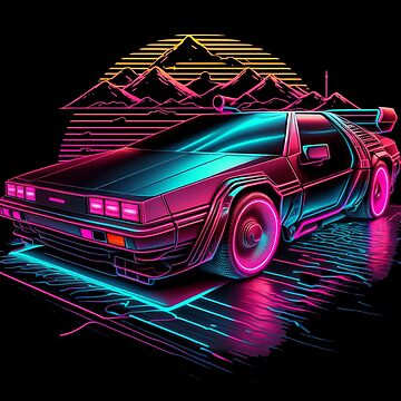 "Retrowave Delorean" Art Print for Sale by Le-Freak | Redbubble
