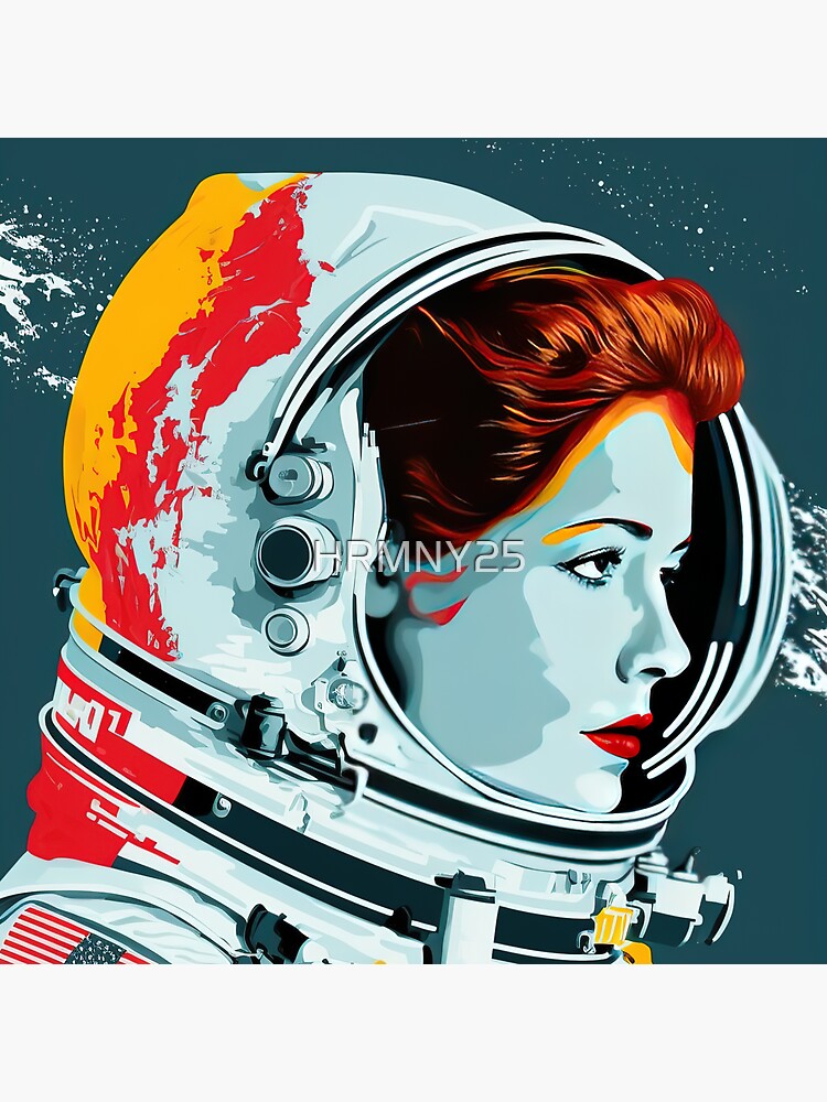 "Astronaut Women Pop Art Space Nasa Retro Rainbow" Sticker for Sale by ...