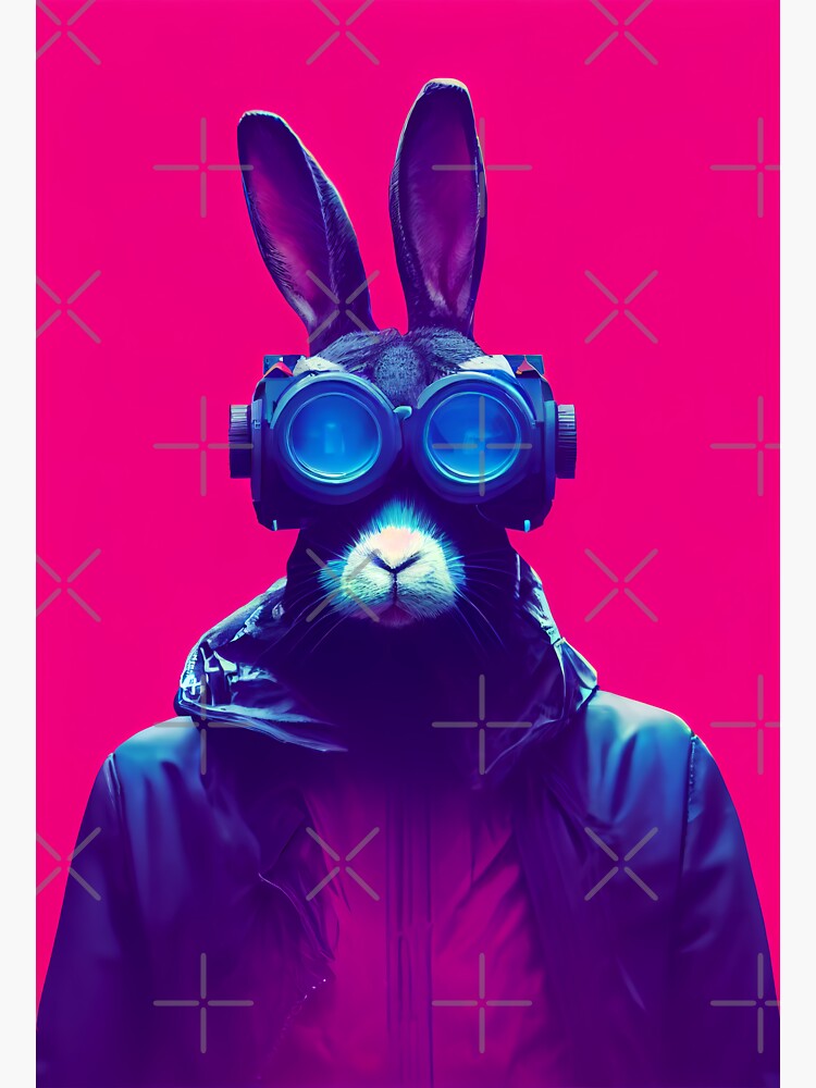 "Cyberpunk Handsome rabbit in hoodie jacket" Sticker for Sale by ...