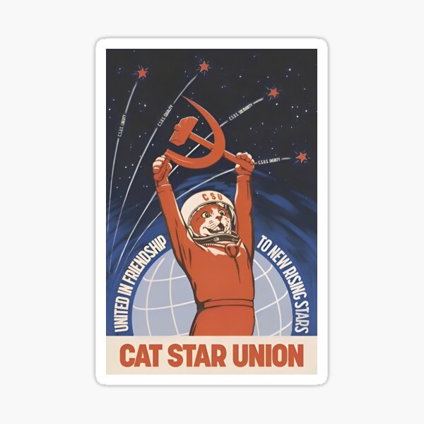 "Cat Star Union soviet poster vintage communist" Sticker for Sale by ...