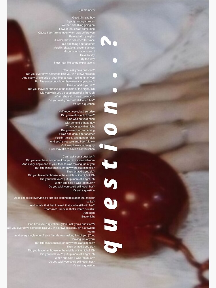 "question…? Taylor Swift Midnights Lyrics Poster" Poster for Sale by ...