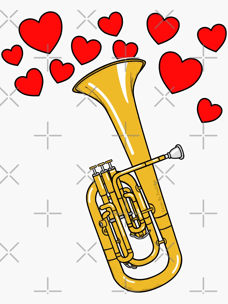 "Valentines Tenor Horn Teacher Brass Player Wedding Musician" Sticker ...