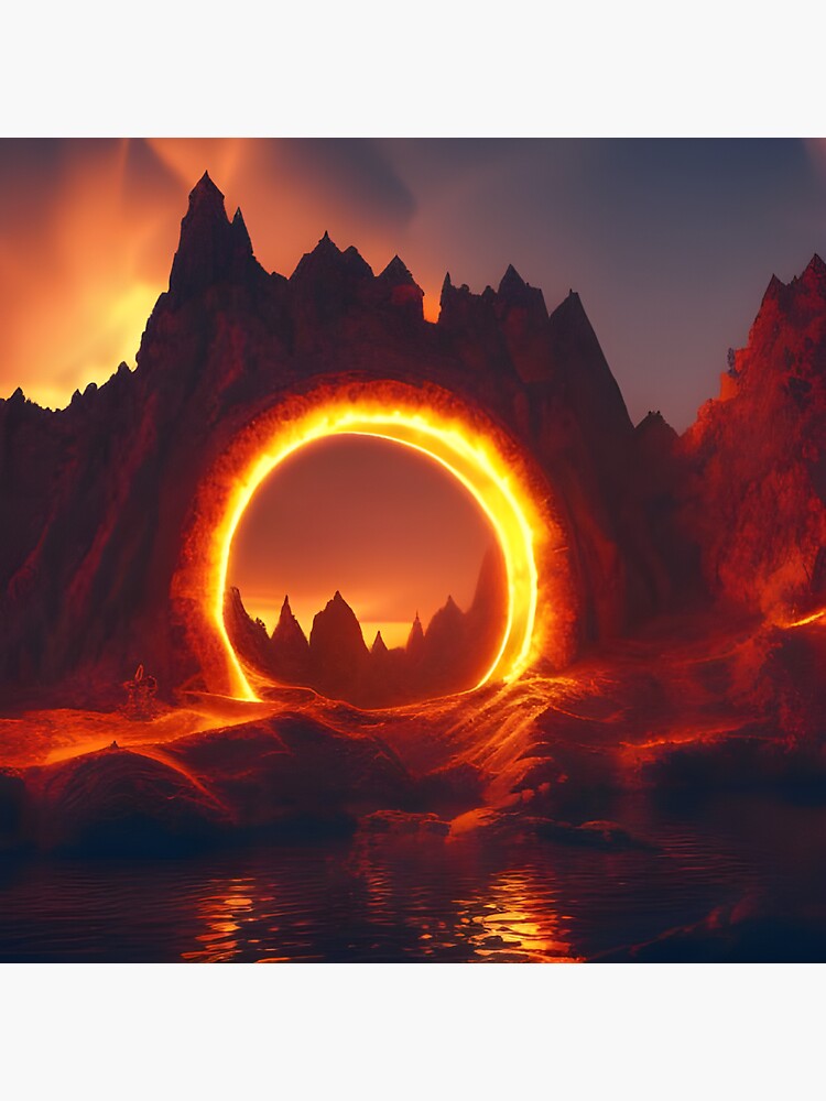 "Fire portal generated by artificial intelligence" Sticker for Sale by ...