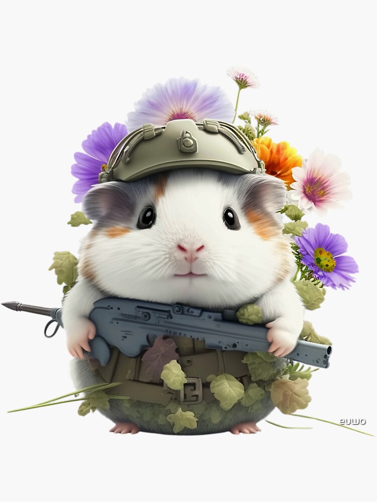 "The smiling hamster soldier as a soldier" Sticker for Sale by euwo ...