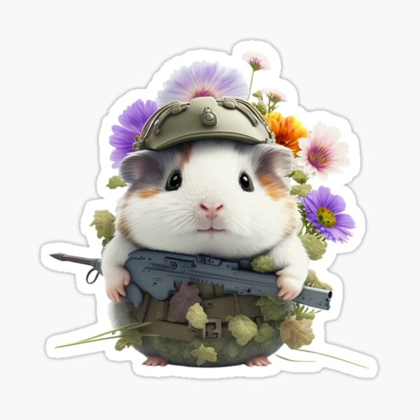 "The smiling hamster soldier as a soldier" Sticker for Sale by euwo ...