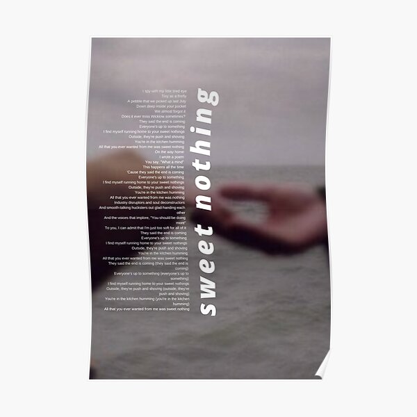"sweet nothing Taylor Swift Midnights Lyrics Poster" Poster for Sale by ...
