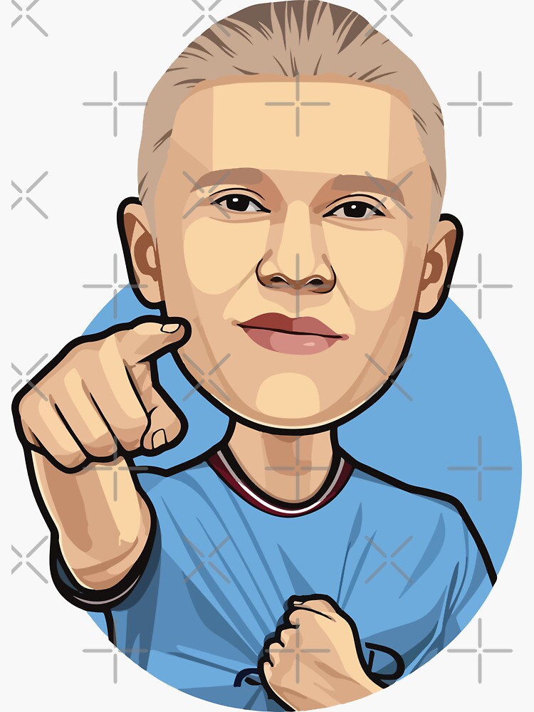 "Haaland Cartoon Illustration" Sticker for Sale by Cartmaxx | Redbubble