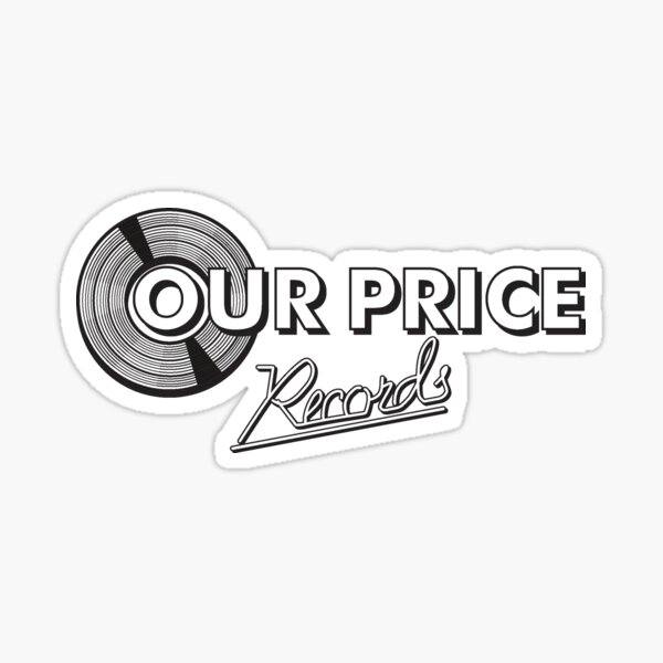 "Our Price Retro Logo Black & White (1980-84)" Sticker for Sale by ...