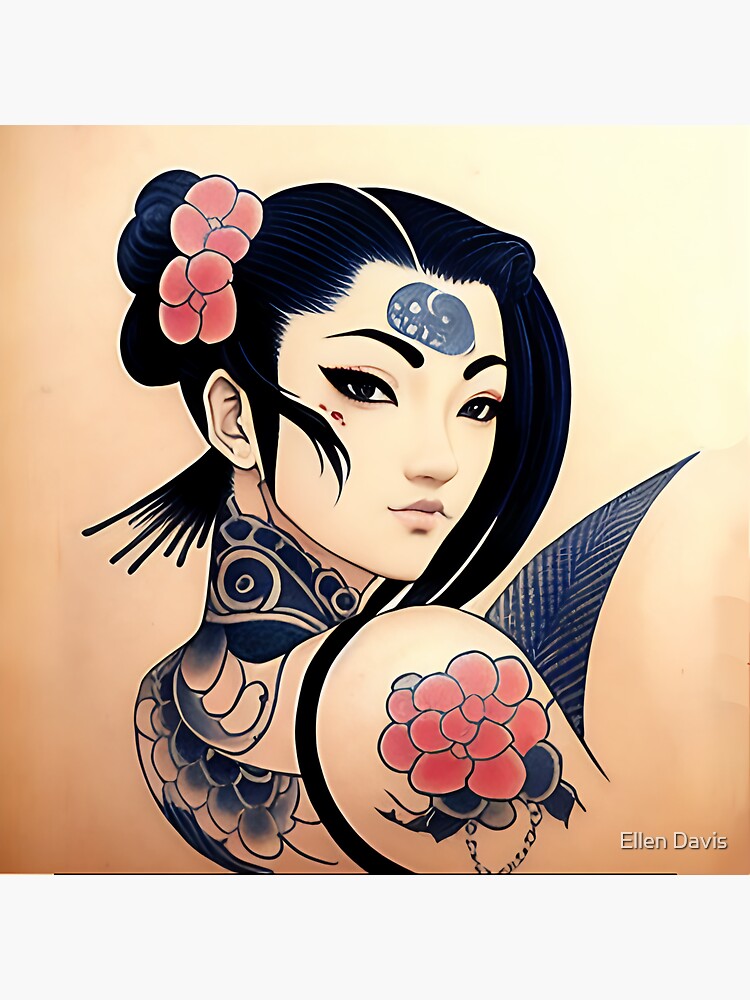 Irezumi Woman Anime Ukiyo E Traditional Japanese Art Influence
