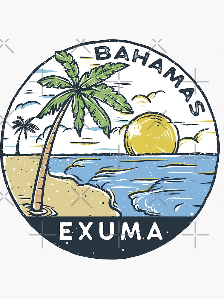 "Exuma Bahamas Vintage" Sticker for Sale by KrisSidDesigns | Redbubble