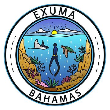 "Exuma Bahamas Scuba Badge" Sticker for Sale by KrisSidDesigns | Redbubble