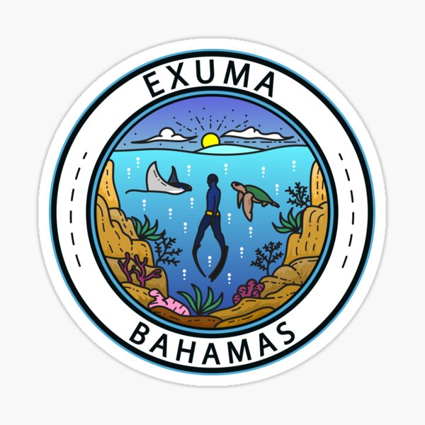 "Exuma Bahamas Scuba Badge" Sticker for Sale by KrisSidDesigns | Redbubble