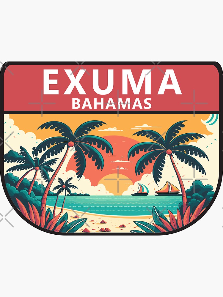 "Exuma Bahamas Retro Emblem" Sticker for Sale by KrisSidDesigns | Redbubble