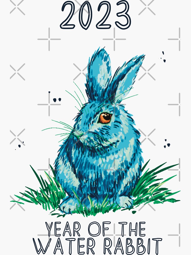 "The Year Of The Water Rabbit 2023" Sticker for Sale by Fransyn | Redbubble