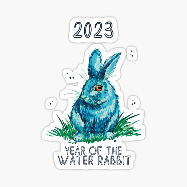 "The Year Of The Water Rabbit 2023" Sticker for Sale by Fransyn | Redbubble
