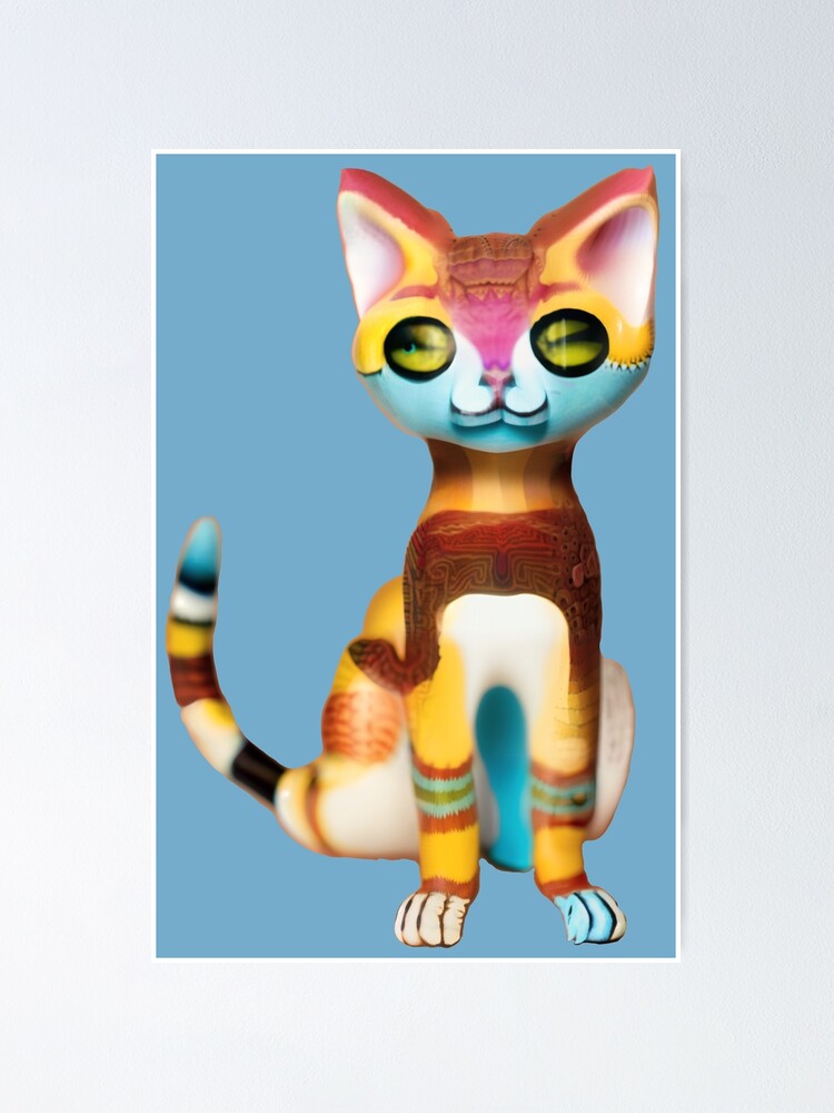 "Cat alebrije, AI art" Poster for Sale by Dendros-Studio | Redbubble