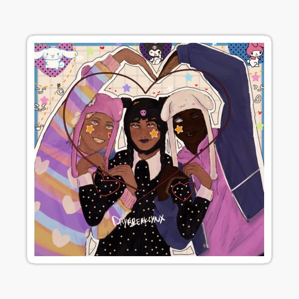 "wednesday addams enid sinclair bianca barclay" Sticker for Sale by ...